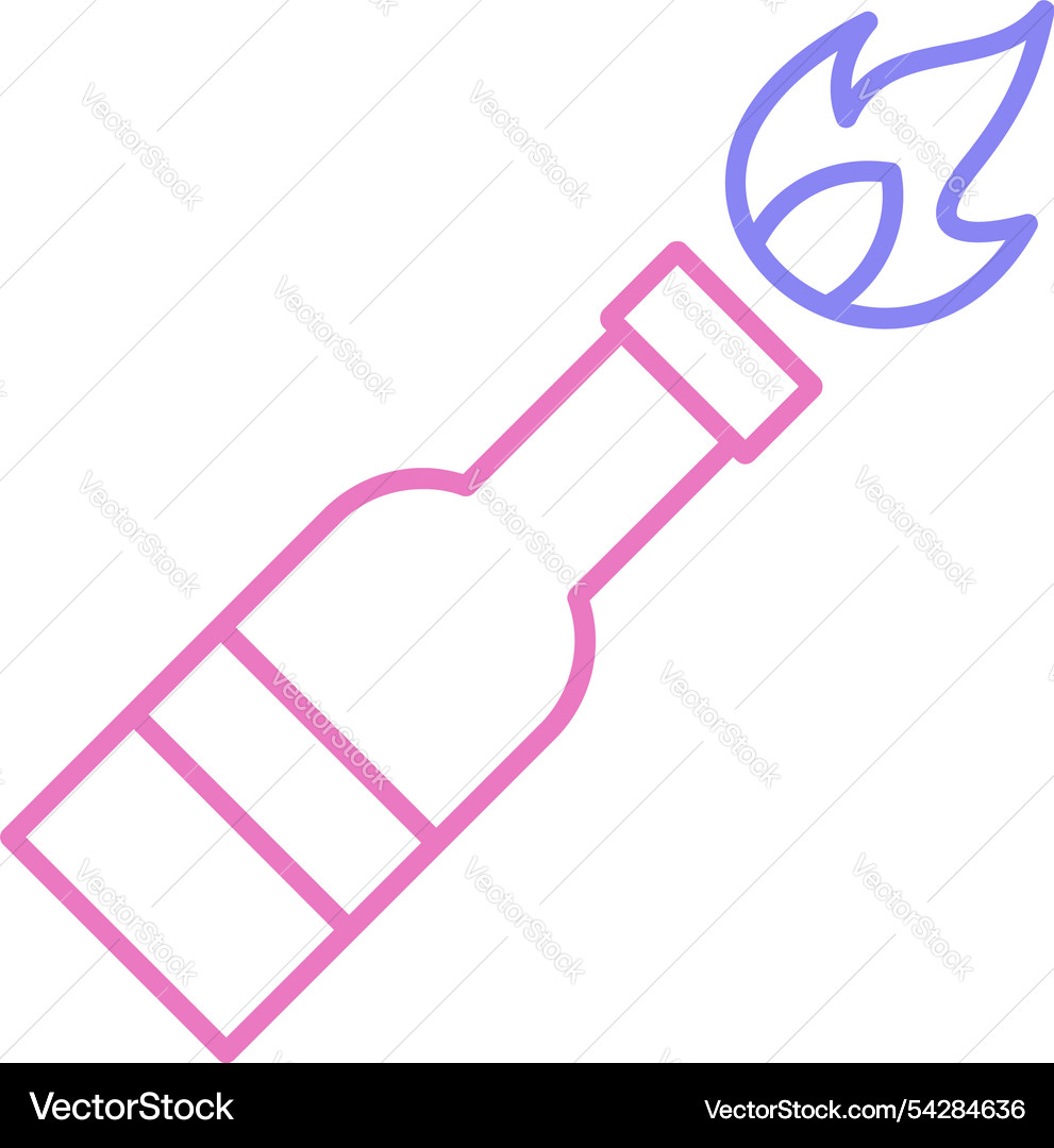 Molotov line two colour icon Royalty Free Vector Image