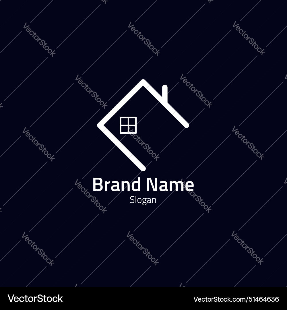 Square shaped house logo Royalty Free Vector Image