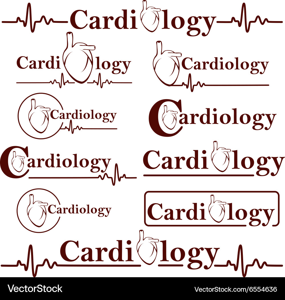 Symbols of cardiology Royalty Free Vector Image