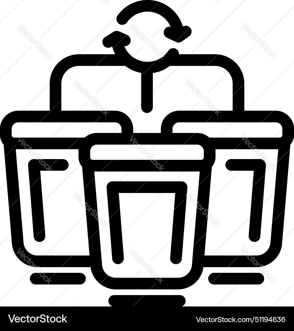 Waste segregation containers icon outline Vector Image