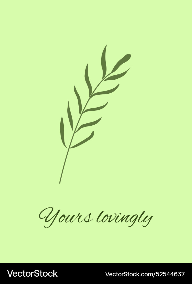 Abstract summer card with flat leaf and sayings Vector Image