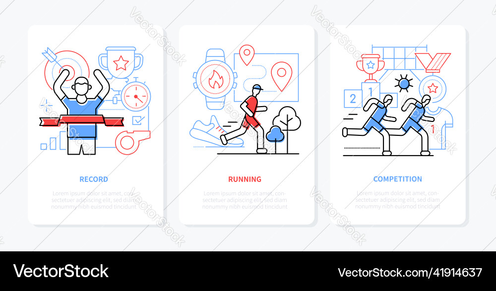 Competition and records - line design style Vector Image