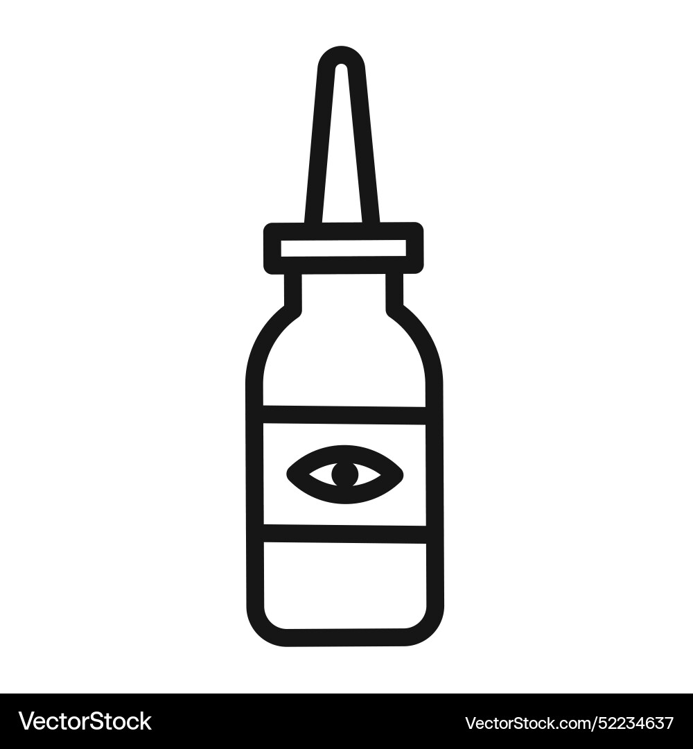 Eye drop icon black line art logo Royalty Free Vector Image