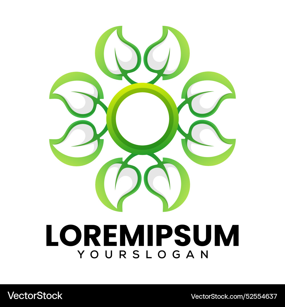Leaf community gradient logo design Royalty Free Vector