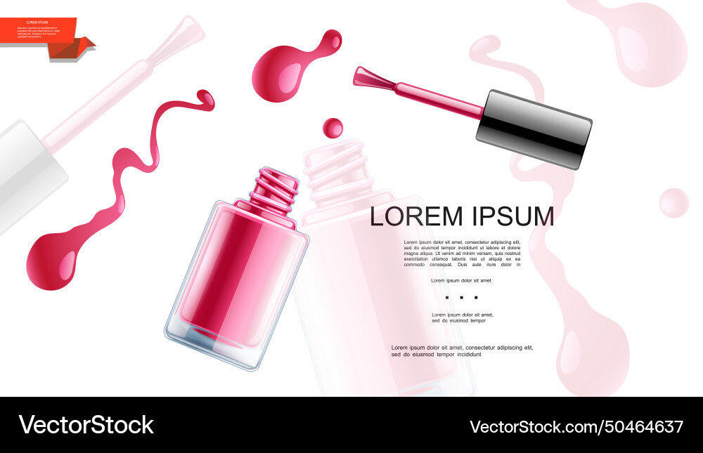 Realistic nail varnish bright template Royalty Free Vector