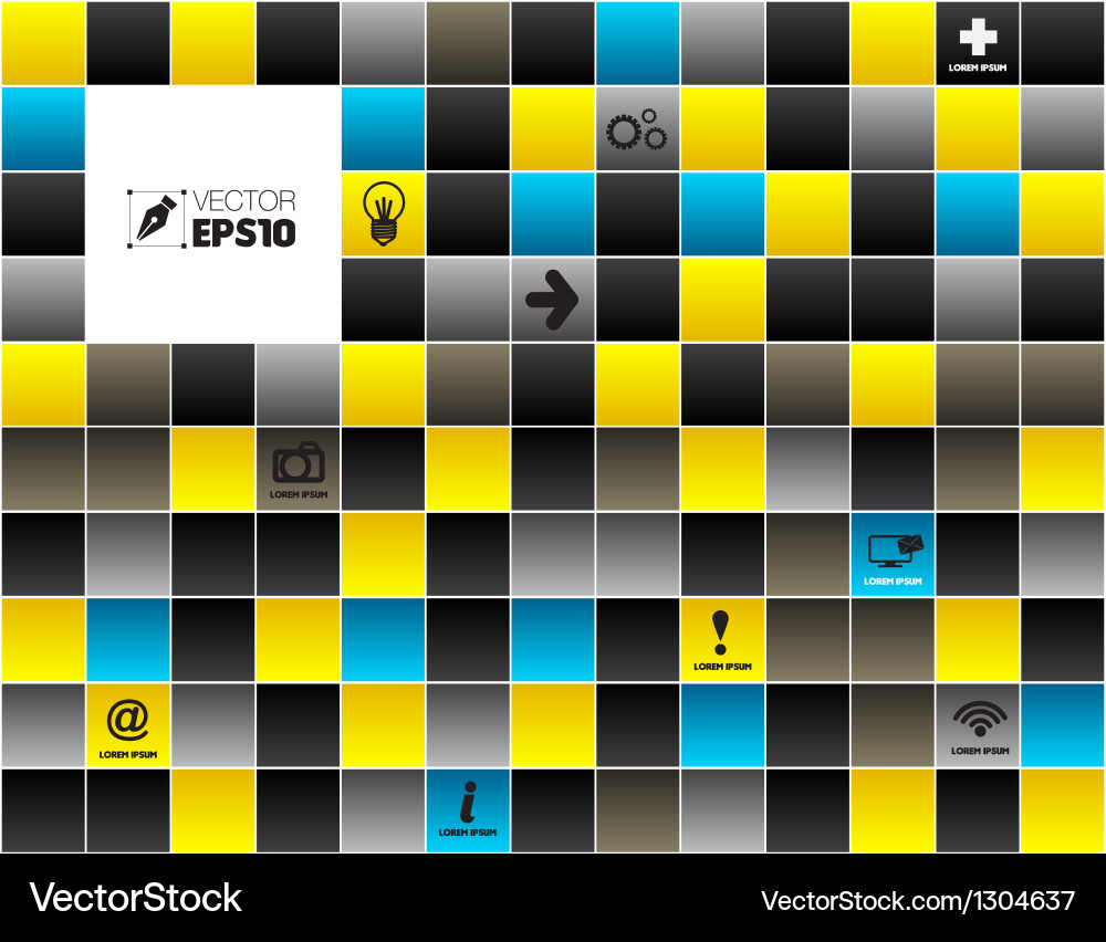 Rectangle with icons Royalty Free Vector Image