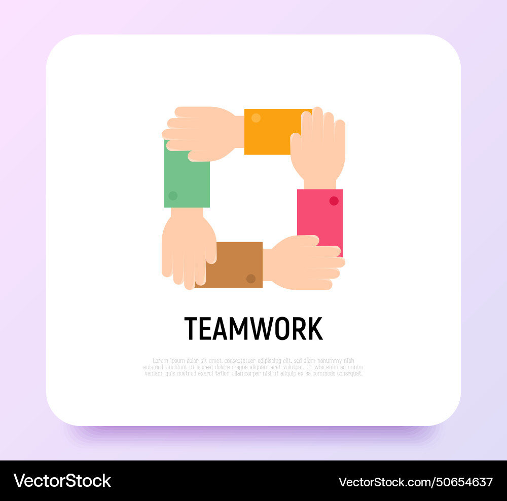 Teamwork unity trust and corporate partnership Vector Image