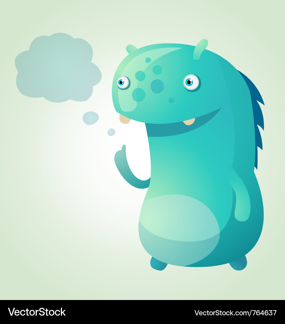 Thinking monster Royalty Free Vector Image - VectorStock