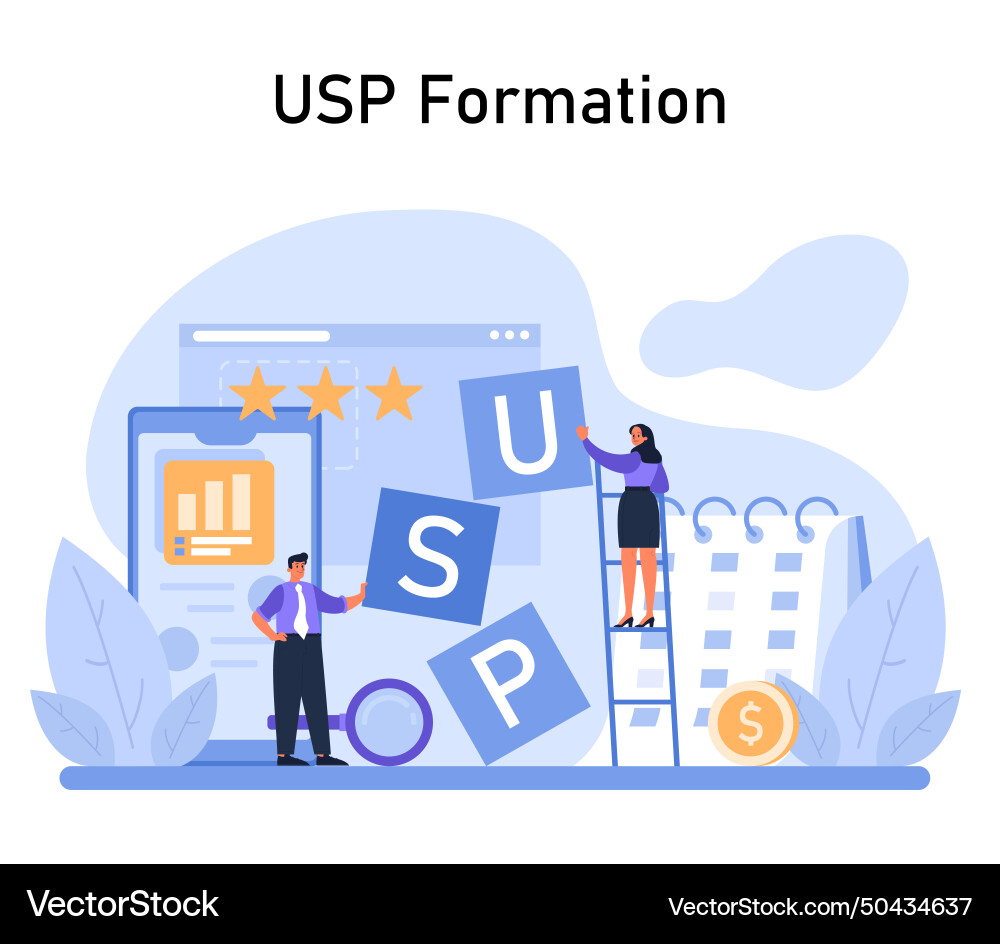 Usp formation concept flat Royalty Free Vector Image