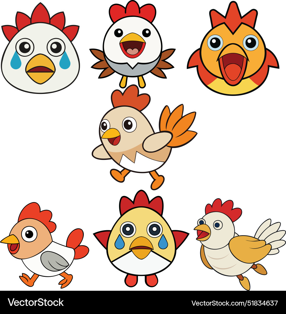 Yokohama chicken flat design animal design Vector Image