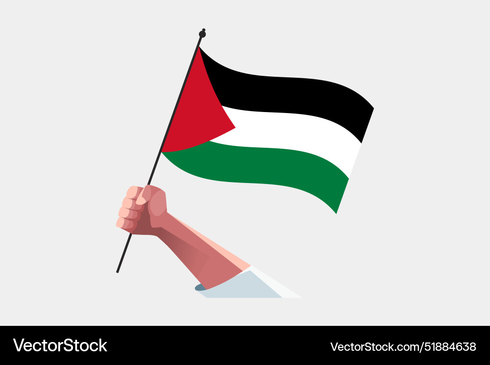 A hand holding palestine flag Royalty Free Vector Image