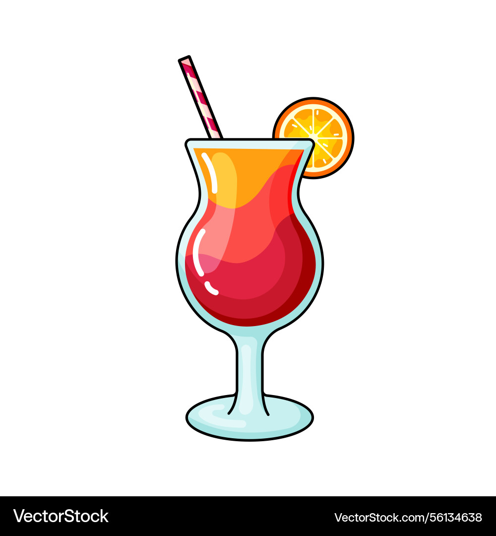 Delicious summer cocktail isolated without Vector Image