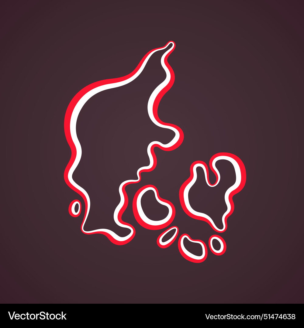 Denmark - outline map Royalty Free Vector Image