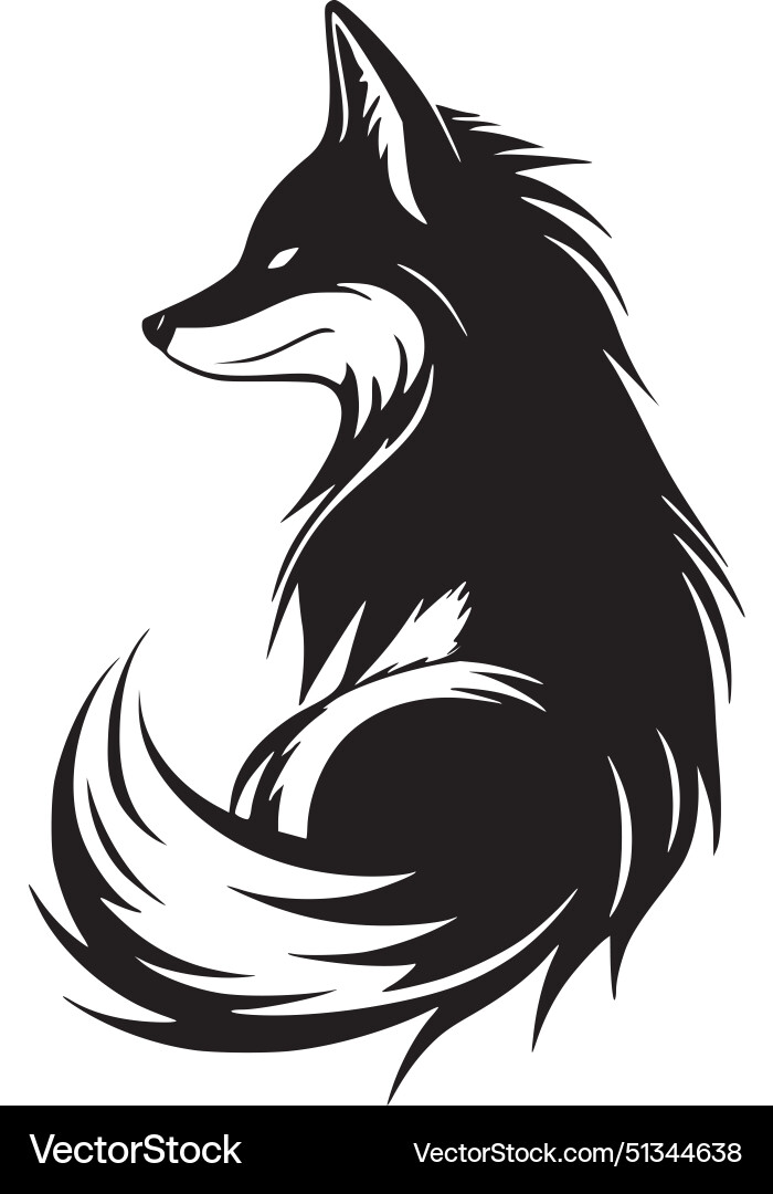 Fox - minimalist and flat logo Royalty Free Vector Image