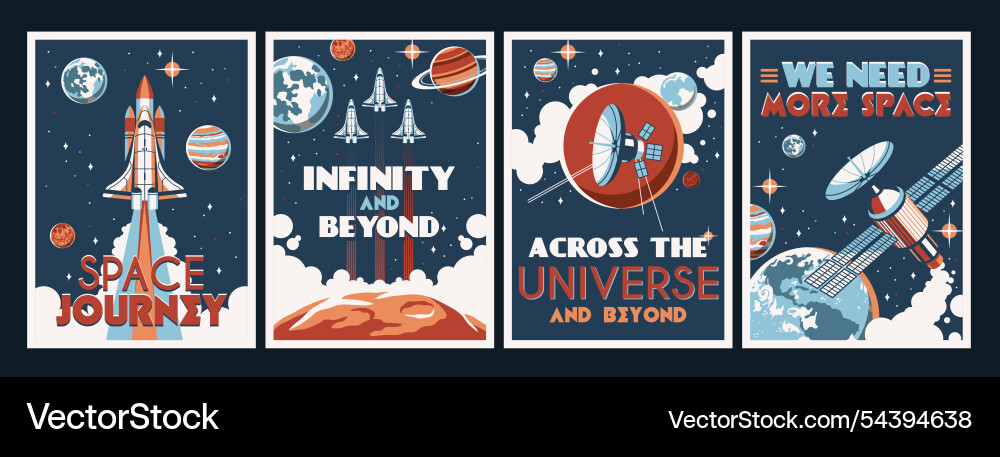 Space explore posters astronomy and cosmos Vector Image