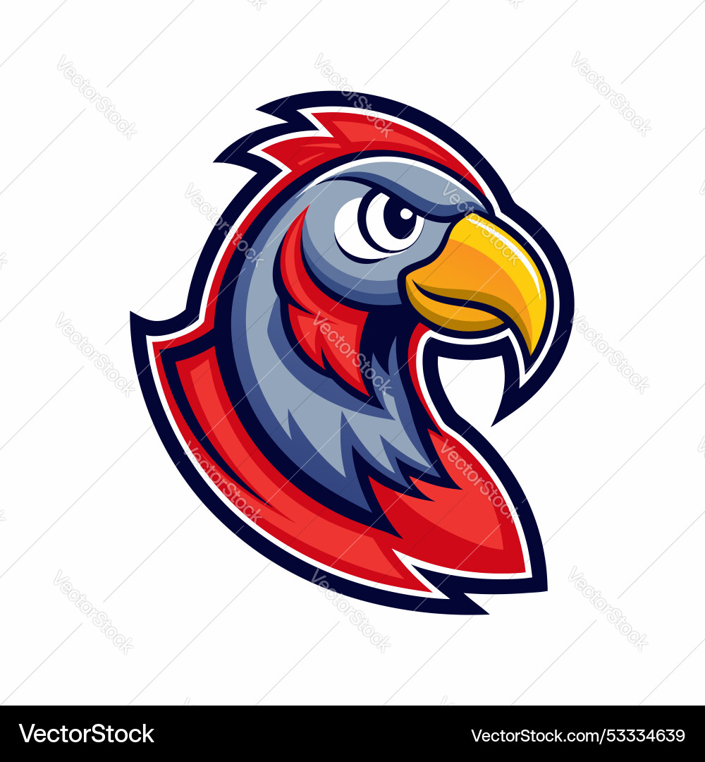 Aggressive parrot mascot logo icon design isolated