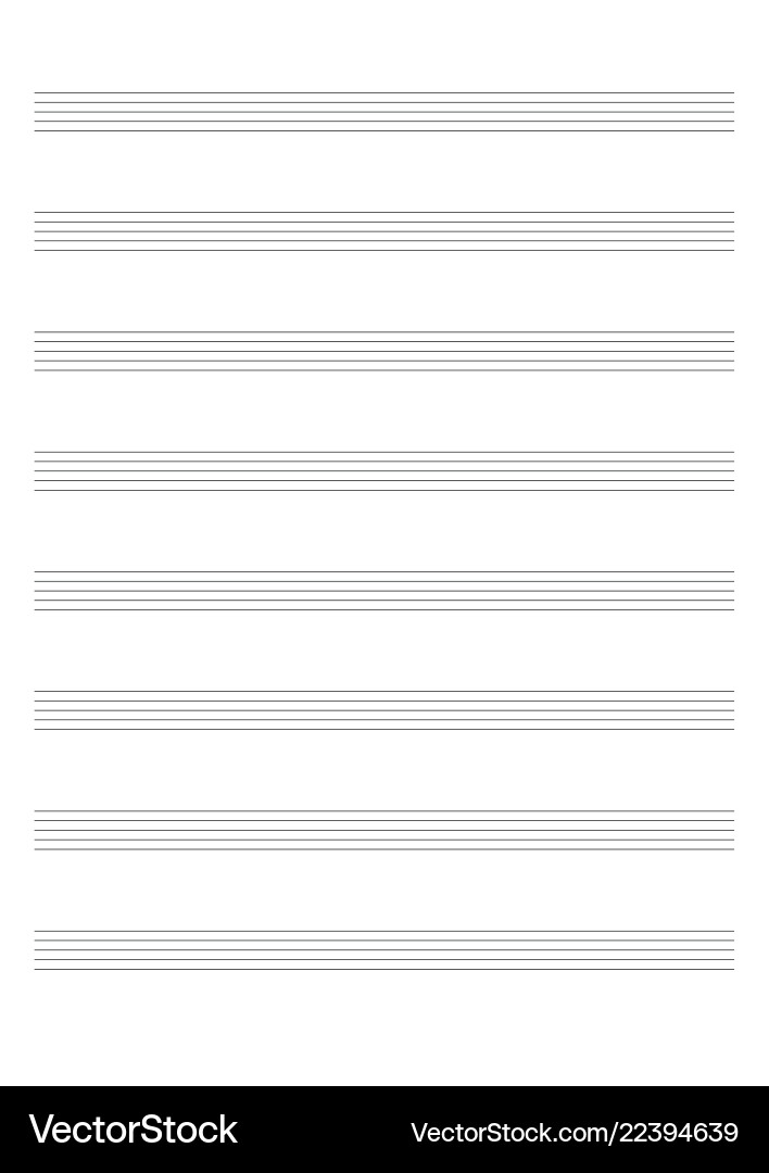 Blank sheet music for the notation Royalty Free Vector Image