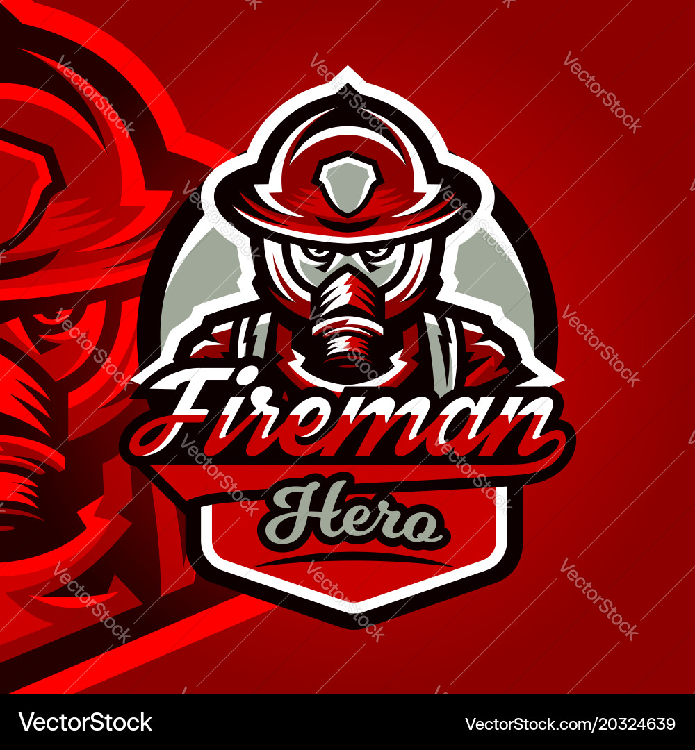 Colorful logo emblem a sticker firefighter Vector Image