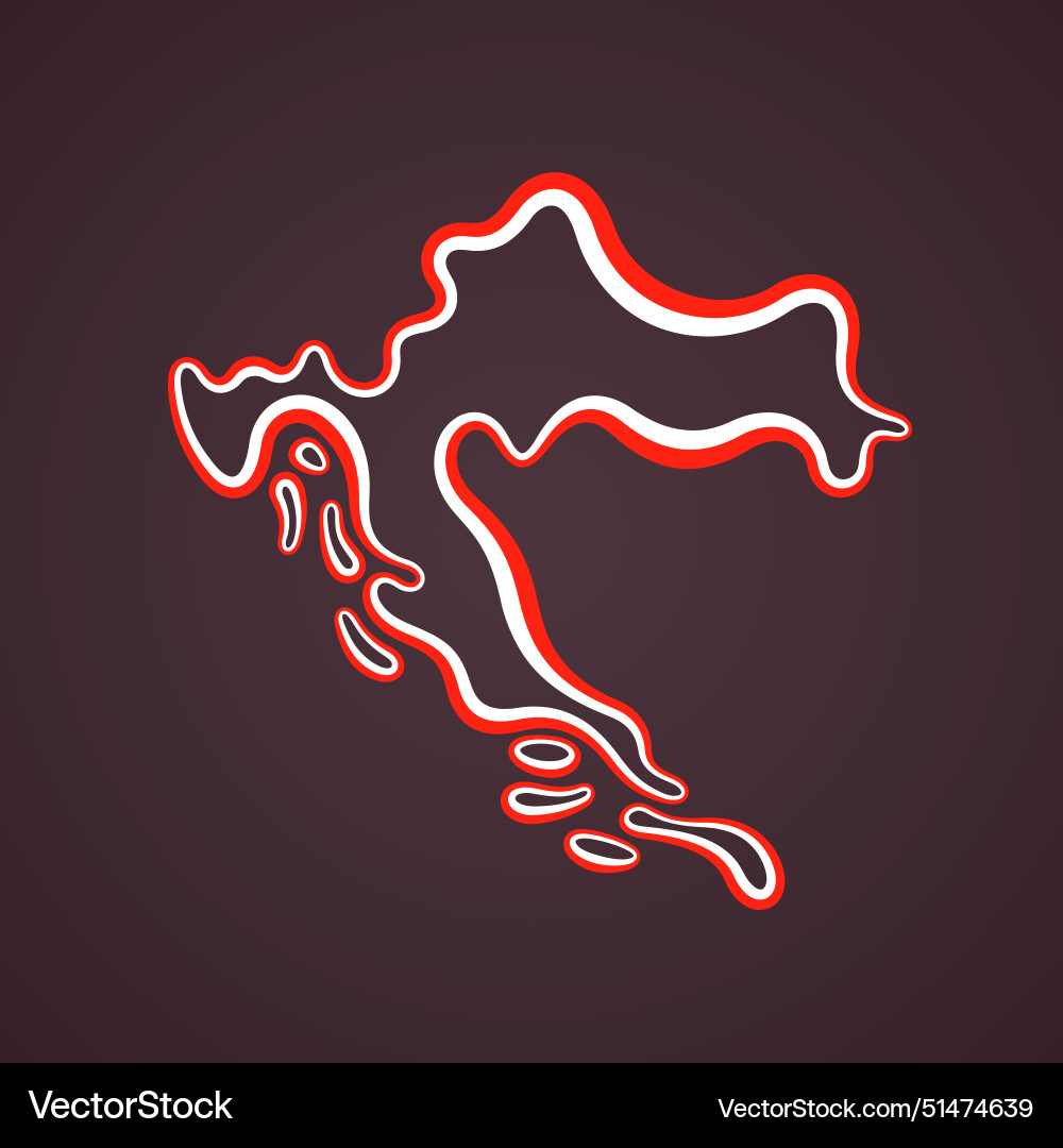 Croatia - outline map Royalty Free Vector Image
