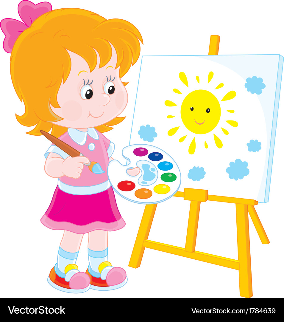 Little artist Royalty Free Vector Image - VectorStock