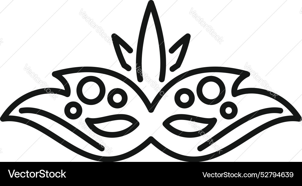 Simple line drawing of a festive mask Royalty Free Vector