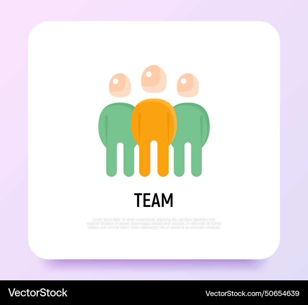 Team flat icon group of people with leader Vector Image