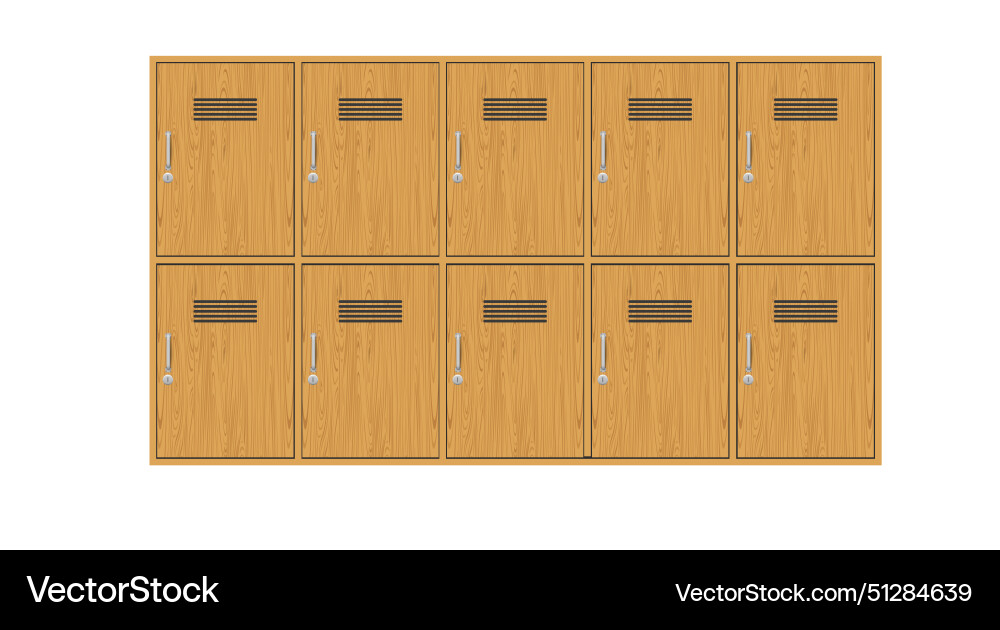 Wooden locker on the white background Royalty Free Vector