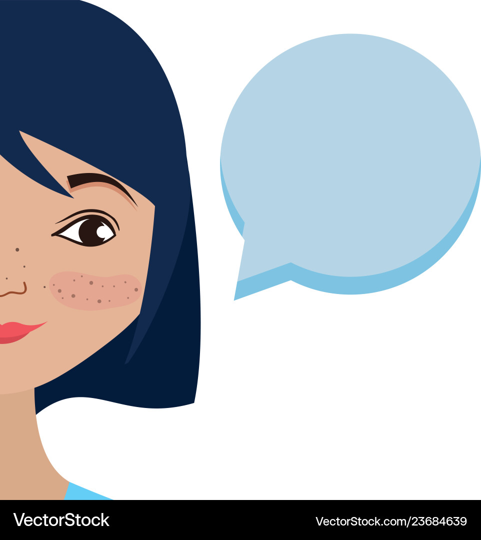 Young woman talking Royalty Free Vector Image - VectorStock