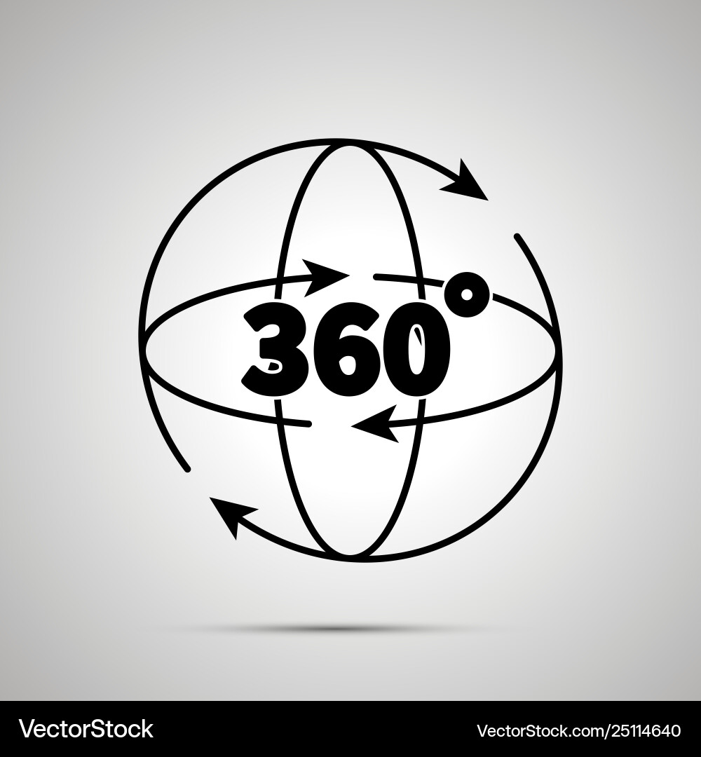 360 degree panorama view rotation arrows Vector Image