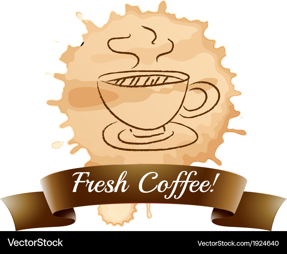 A fresh coffee label Royalty Free Vector Image