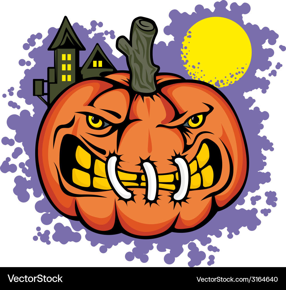 Angry pumpkin Royalty Free Vector Image - VectorStock