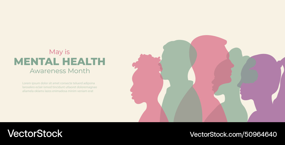 Banner about mental health65 Royalty Free Vector Image