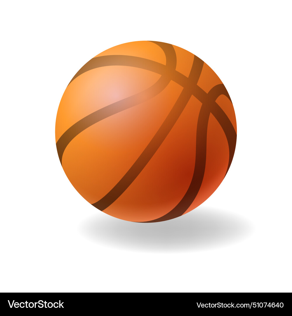 Basketball ball mockup on white background Vector Image