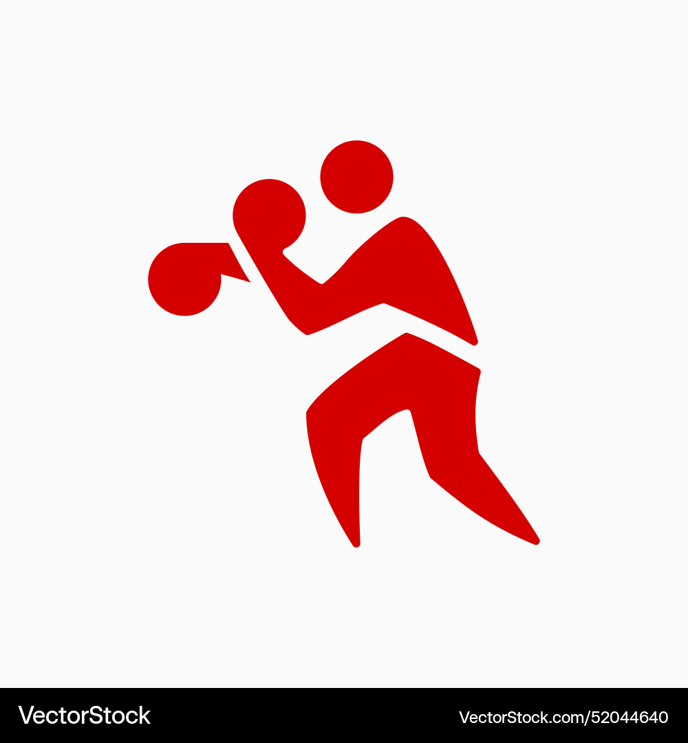 Boxing man logo icon Royalty Free Vector Image