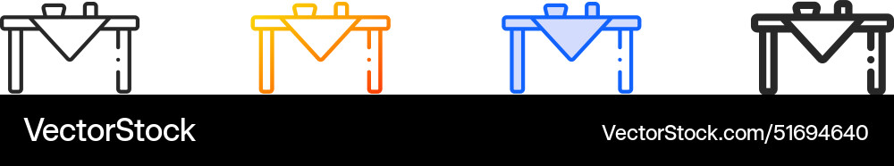 Dining table iconthin linear gradient blue stroke Vector Image