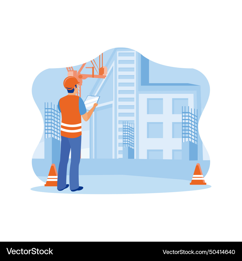 Engineers with safety helmets and notebooks Vector Image