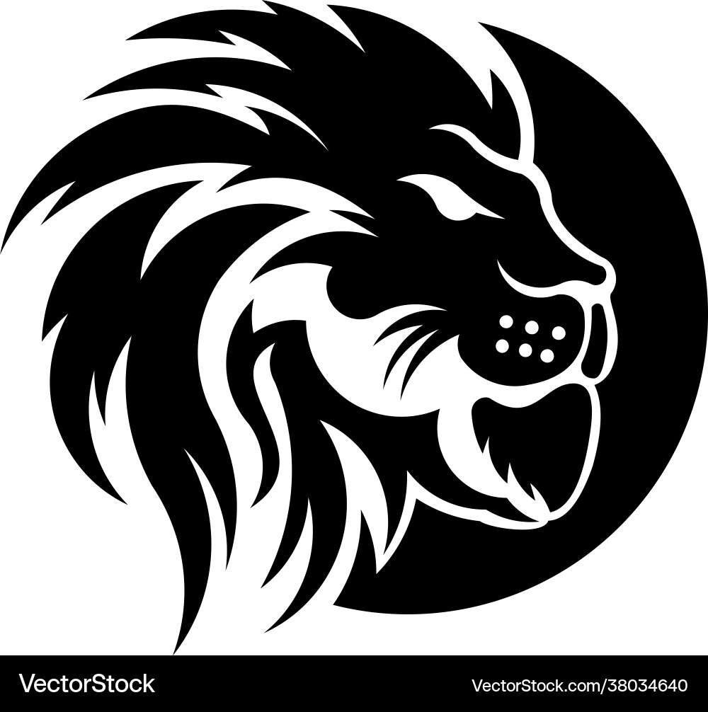 Head lion symbol for logo Royalty Free Vector Image