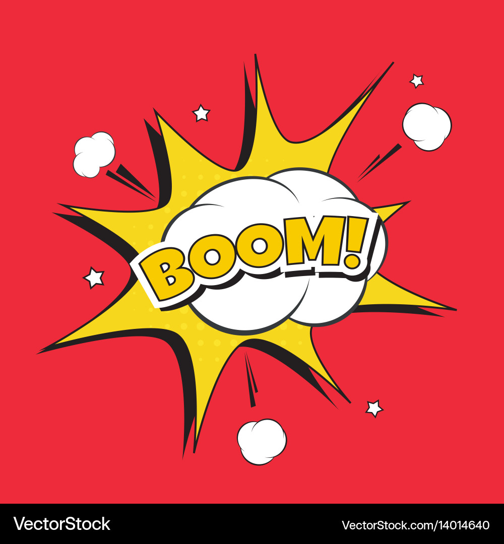 Lettering boom bomb Royalty Free Vector Image - VectorStock