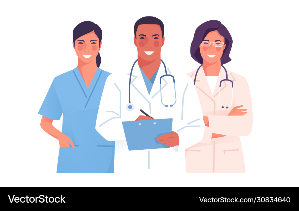 Medical Professionals Group Royalty Free Vector Image