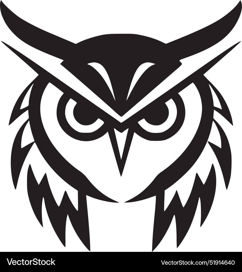 Owl - black and white Royalty Free Vector Image