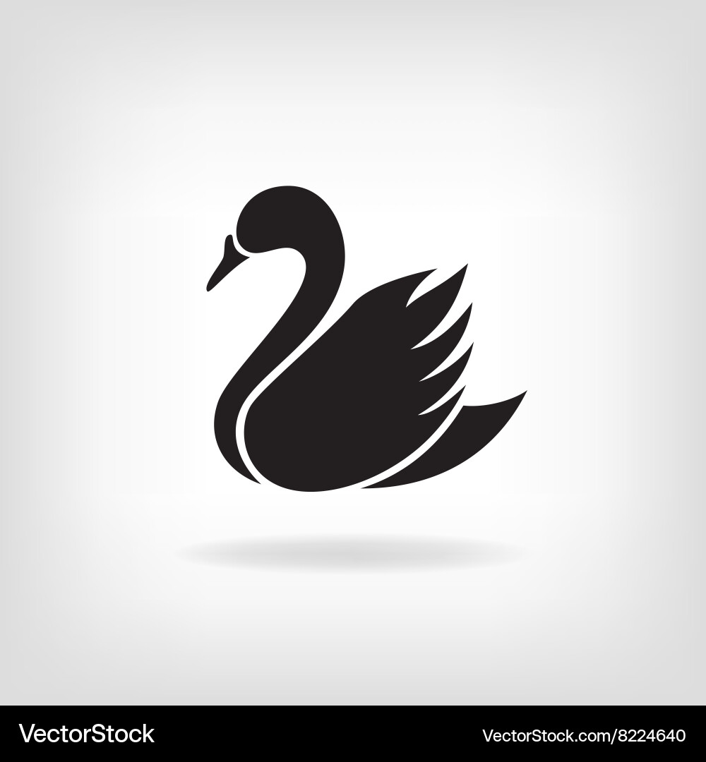 Stylized silhouette of swan on a light background Vector Image