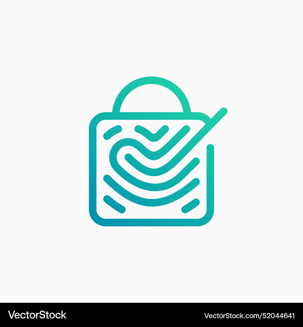 Check padlock biometric logo icon Royalty Free Vector Image