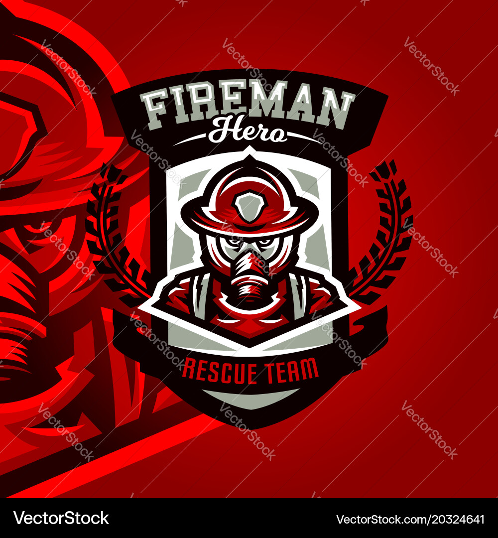 Colorful logo emblem a sticker firefighter Vector Image