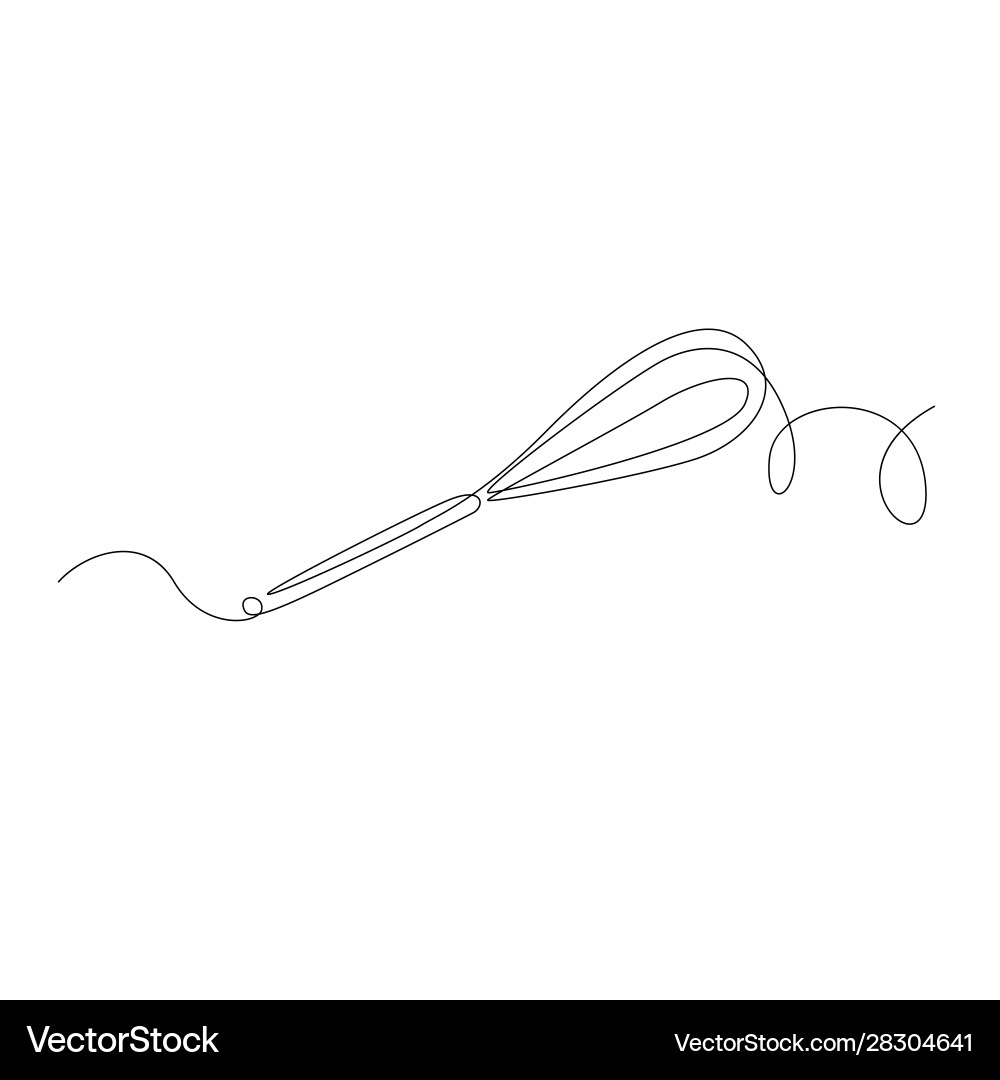 Continuous one line drawing whisk stock Royalty Free Vector