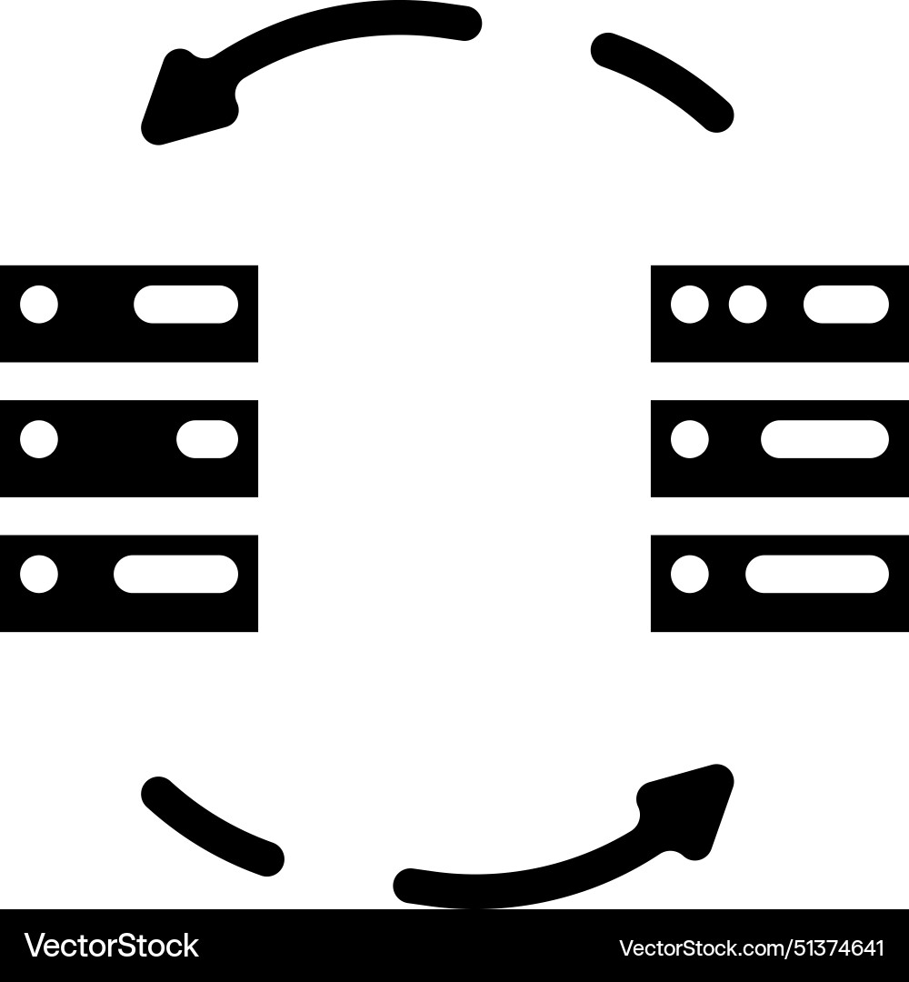 Data migration analyst glyph icon Royalty Free Vector Image