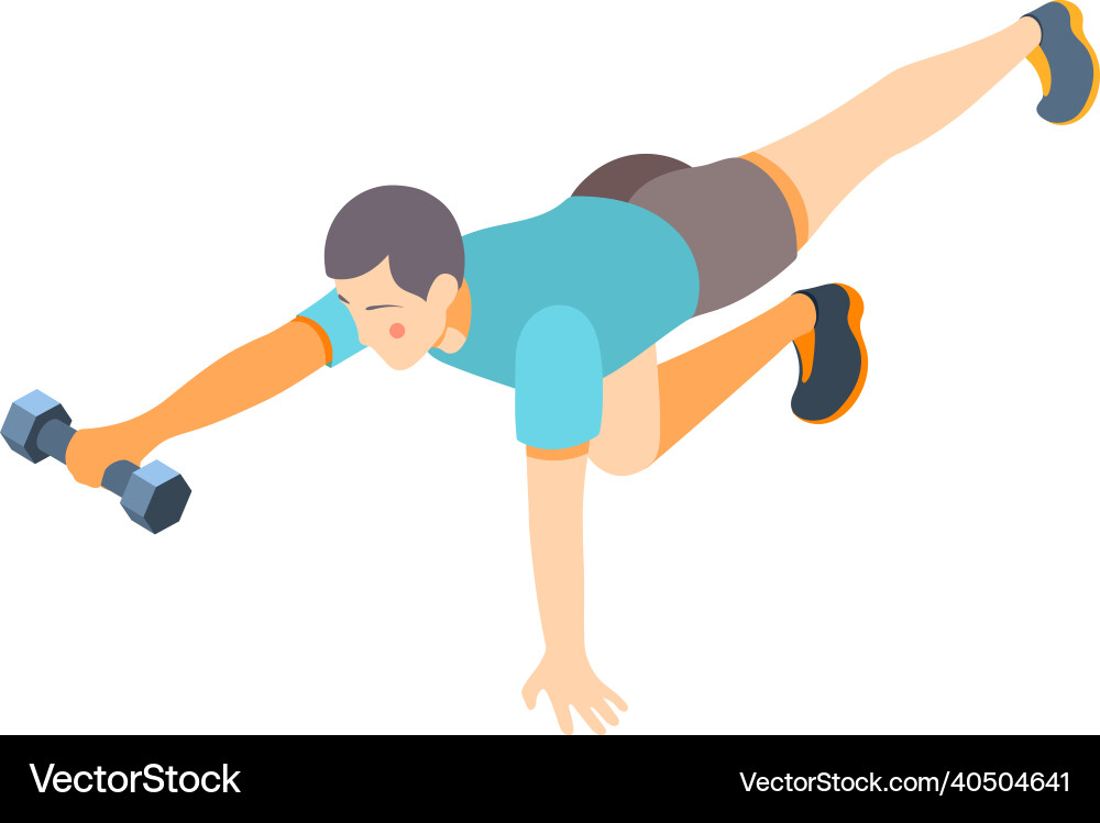 Dumbbells exercise isometric composition Vector Image