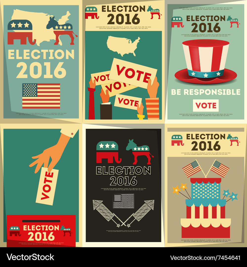 Election Voting Poster Set Royalty Free Vector Image