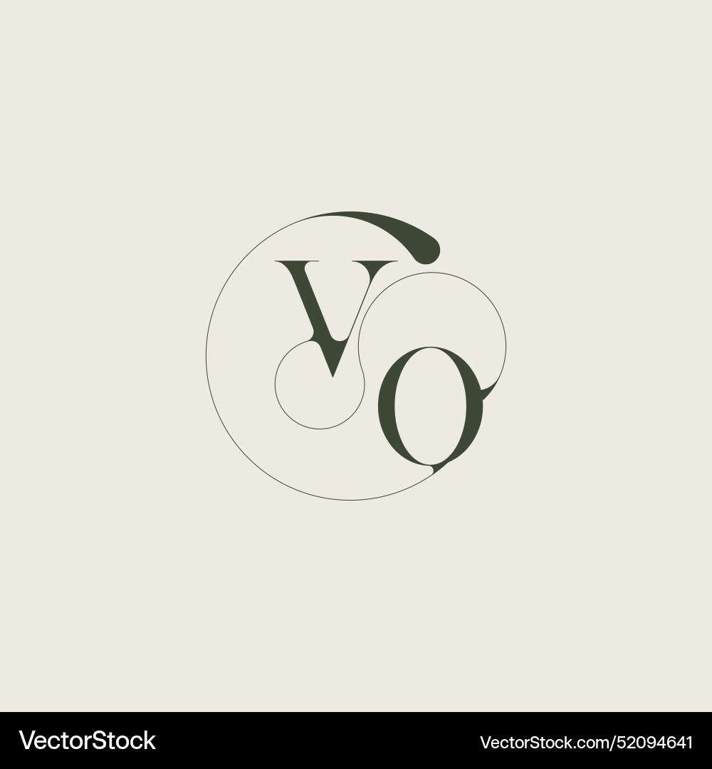 Elegant line concept vo beautiful monogram Vector Image