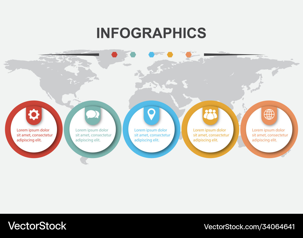 Infographic design template circles with shadow Vector Image