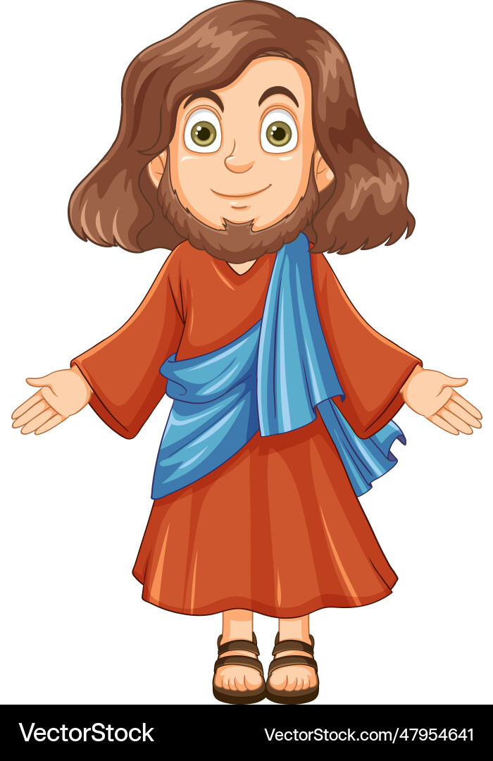 Jesus christ cartoon character Royalty Free Vector Image